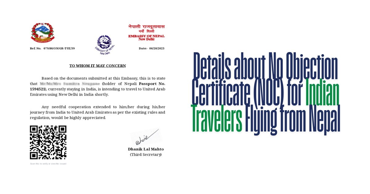 NOC for Indian Travelers Flying from Nepal | Details